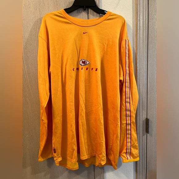 Nike | Shirts | Vintage Nike Kc Chiefs Goldred Stripe Nfl Pro Line ...